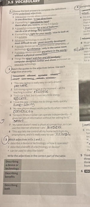 35 VOCABULARY 1 Choose the best answers to | StudyX