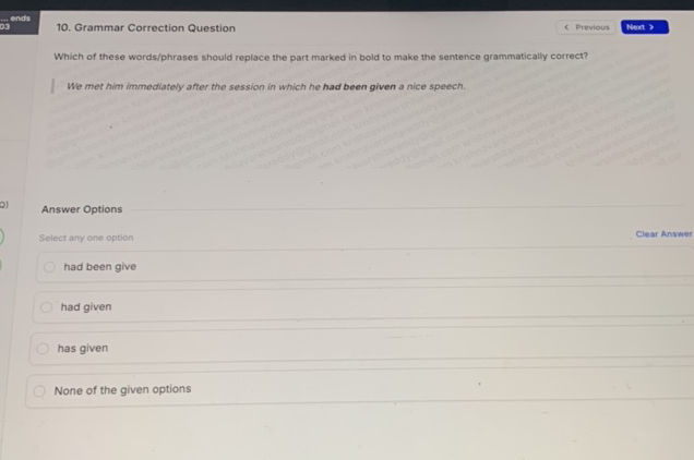 10 Grammar Correction Question Which of | StudyX