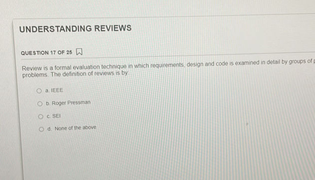 UNDERSTANDING REVIEWS QUESTION 17 OF 25 | StudyX