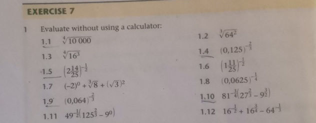 EXERCISE 7 1 Evaluate without using a | StudyX