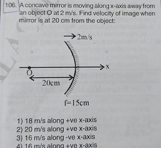 106 A concave mirror is moving along x-axis | StudyX