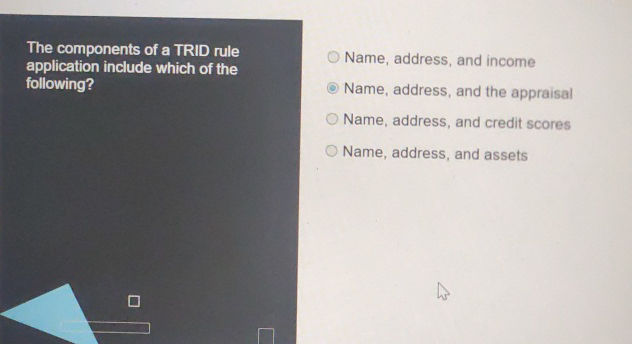 The components of a TRID rule application | StudyX