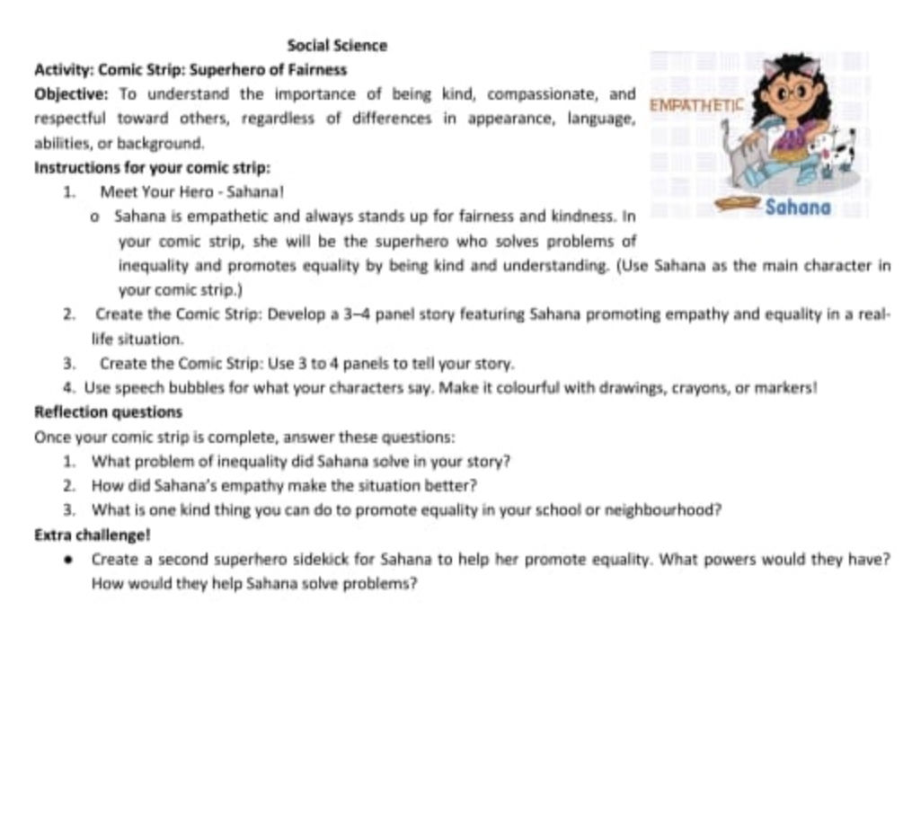 Social Science Activity Comic Strip | StudyX