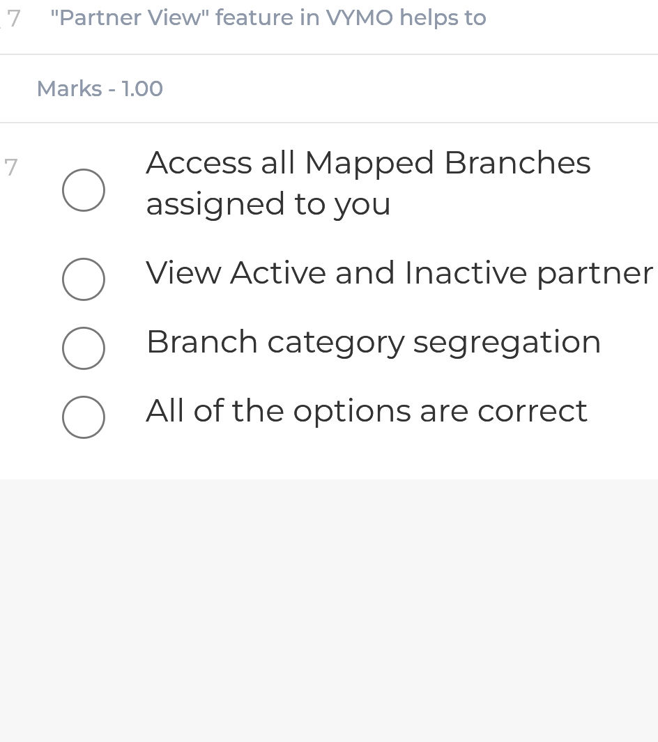 7 Partner View feature in VYMO helps to | StudyX