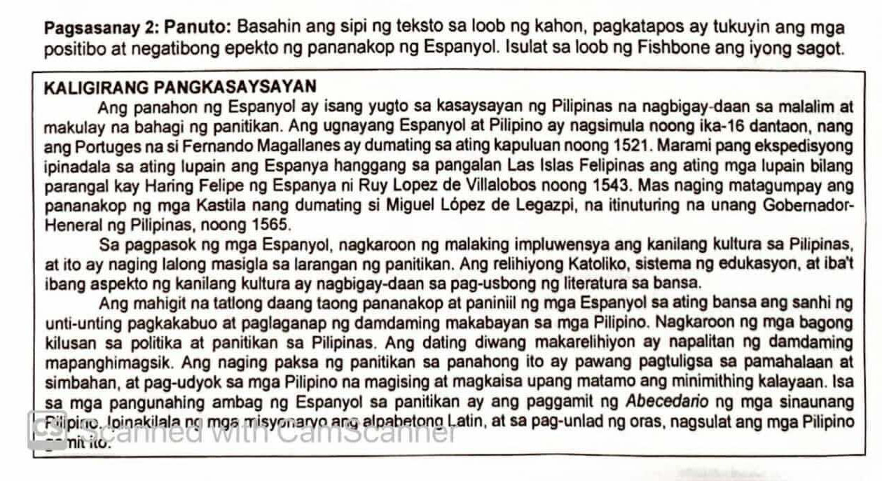 Pagsasanay 2 Panuto Basahin ang sipi ng | StudyX