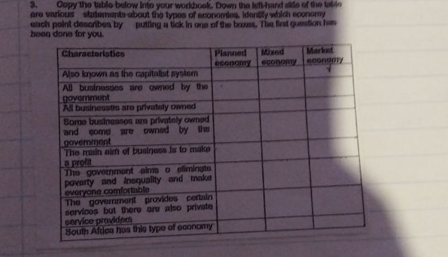 3 Copy the table below into your workbook | StudyX