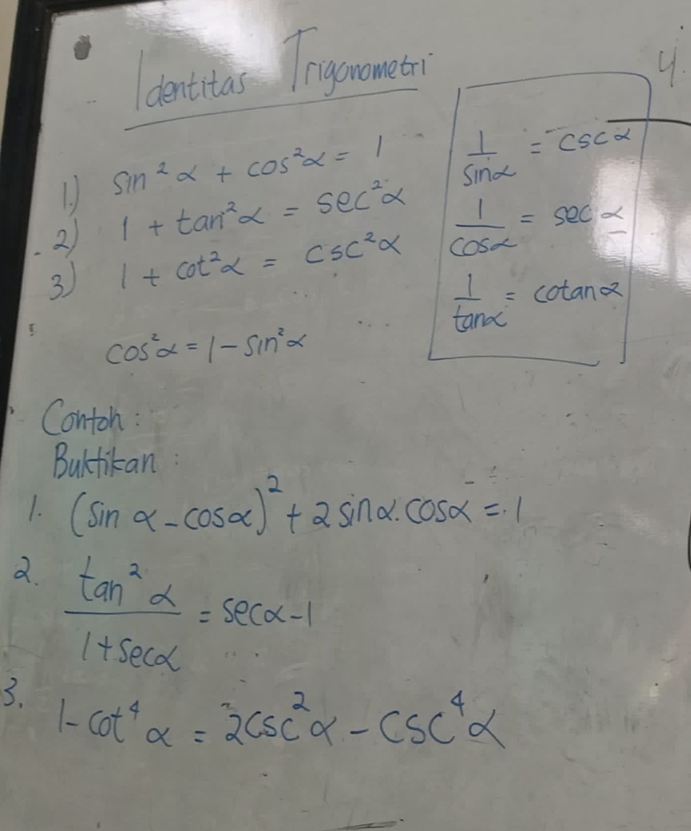 Identitas Trigonometri 1) Sinx + cosx = 1 2) | StudyX