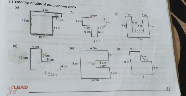 71 Find the lengths of the unknown sides (a) | StudyX