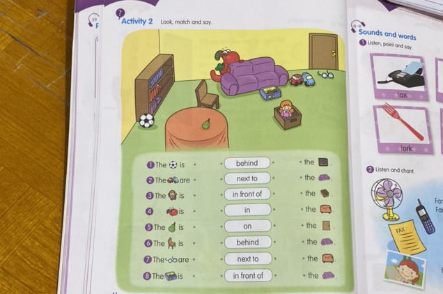 Activity 2 Look match and say 1The is behind | StudyX