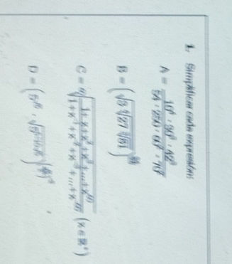 Simplify each expression A = 2x-2x2-1 B = 19