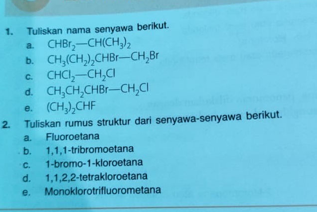 1 Tuliskan nama senyawa berikut a | StudyX