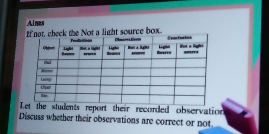 Aims If not check the Not a light source box | StudyX