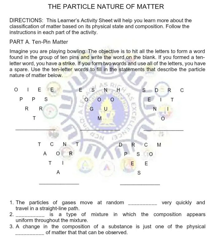 THE PARTICLE NATURE OF MATTERDIRECTIONS This | StudyX
