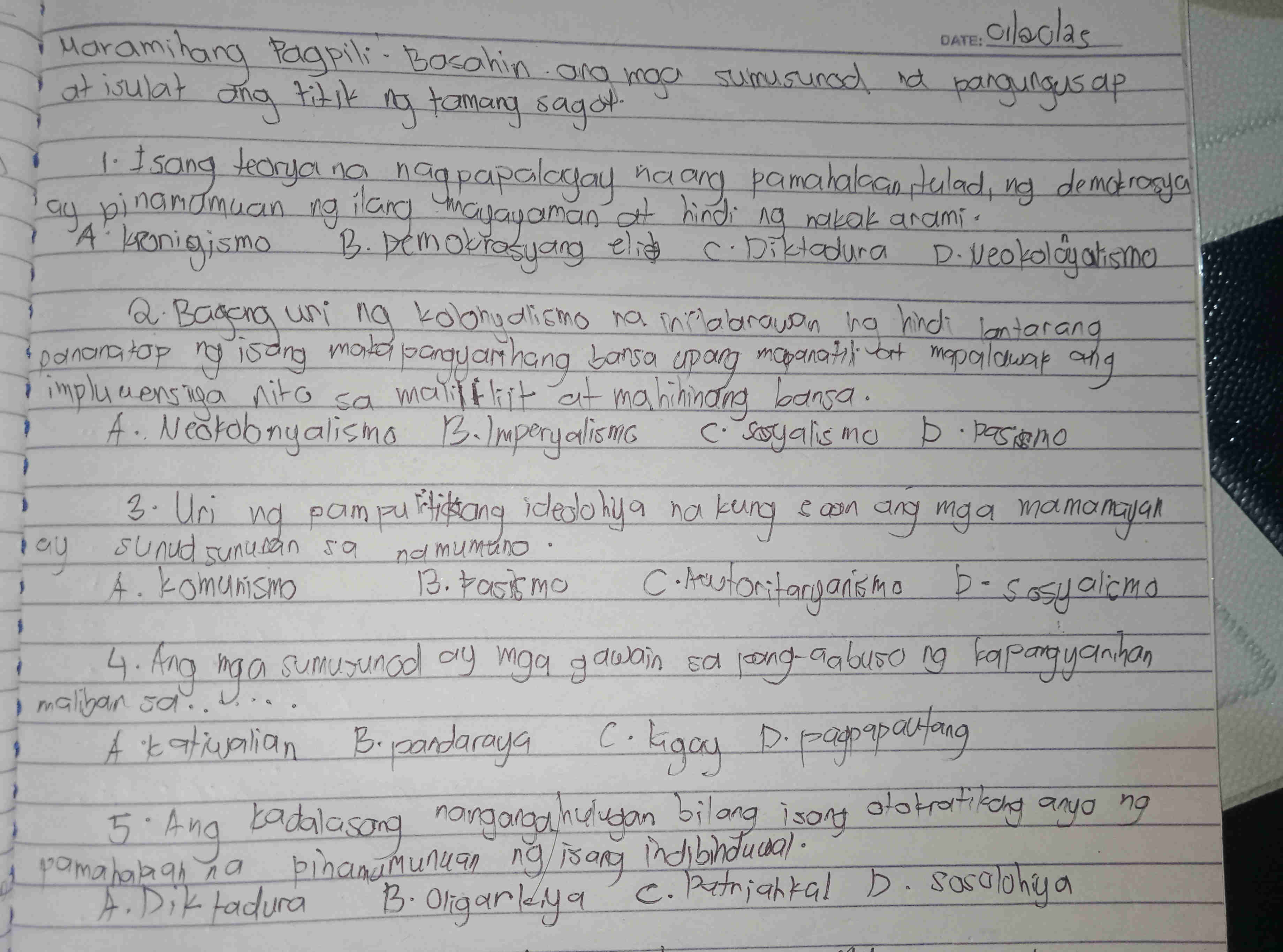 1 Isang teorya na nagpapalagay na ang | StudyX