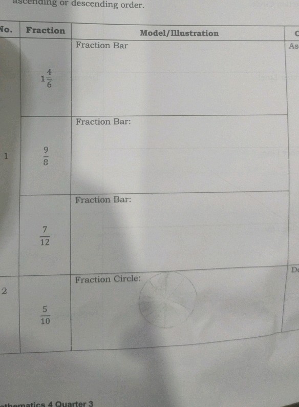 ascending or descending order No Fraction | StudyX