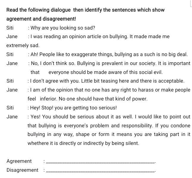 Read the following dialogue then identify | StudyX