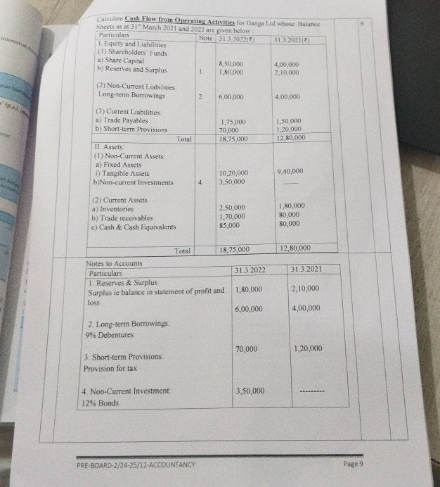 Calculate Cash Flow from Operating | StudyX
