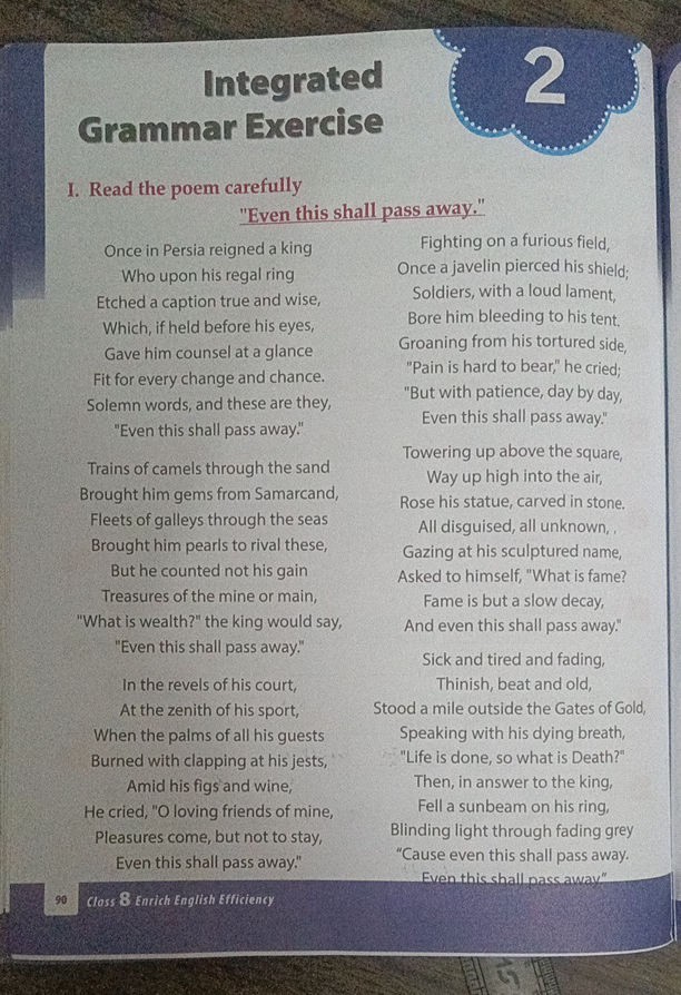 Integrated Grammar Exercise 2 I Read the | StudyX