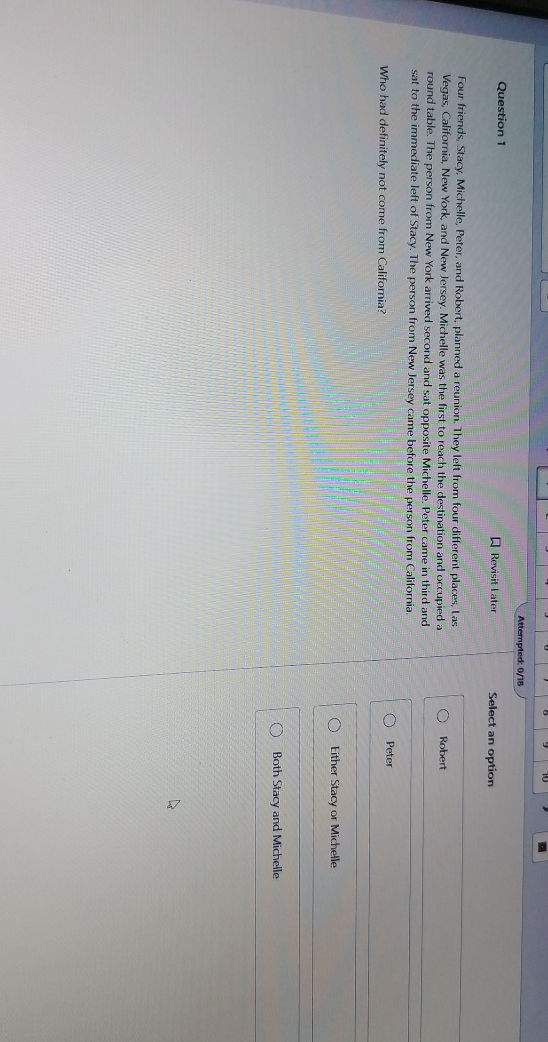 Question 1 Four friends Stacy Michelle Peter | StudyX