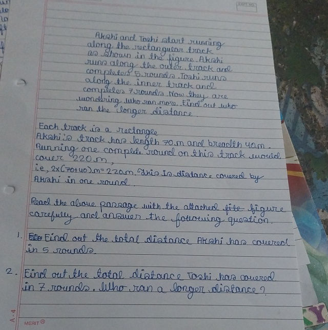 Akahi and Toshi start running along the | StudyX