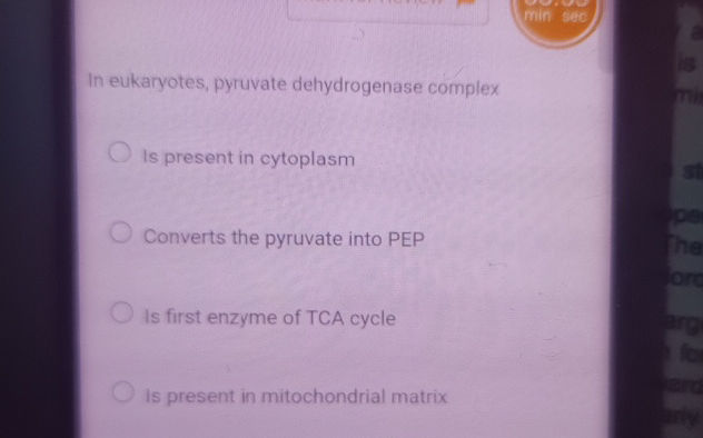 In eukaryotes pyruvate dehydrogenase complex | StudyX