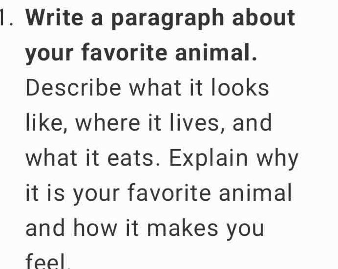 1 Write a paragraph about your favorite | StudyX
