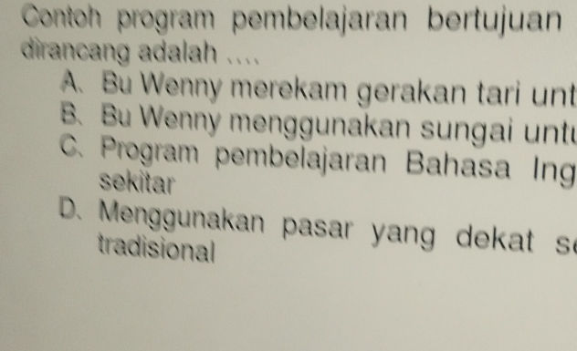 Contoh program pembelajaran bertujuan | StudyX