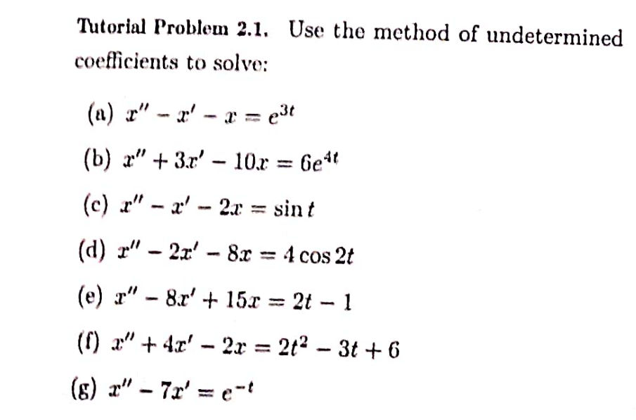 Tutorial Problem 21 Use the method of | StudyX