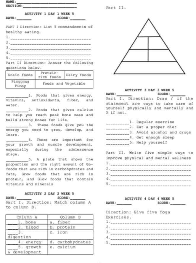 NAME SECTION ACTIVITY 1 DAY 1 WEEK 5 DATE | StudyX