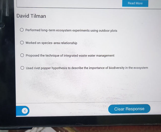 David Tilman Performed long-term ecosystem | StudyX