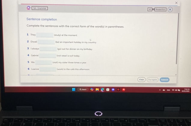 Sentence completion Complete the sentences | StudyX