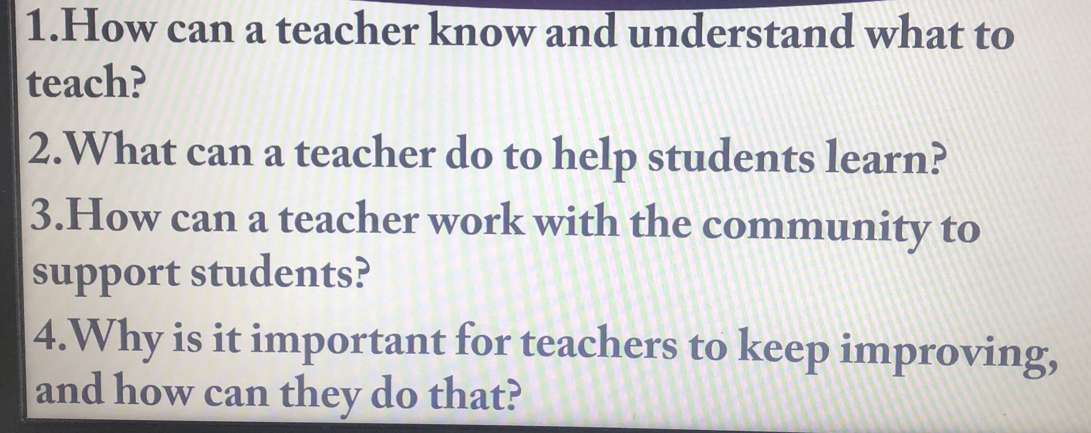 1How can a teacher know and understand what | StudyX