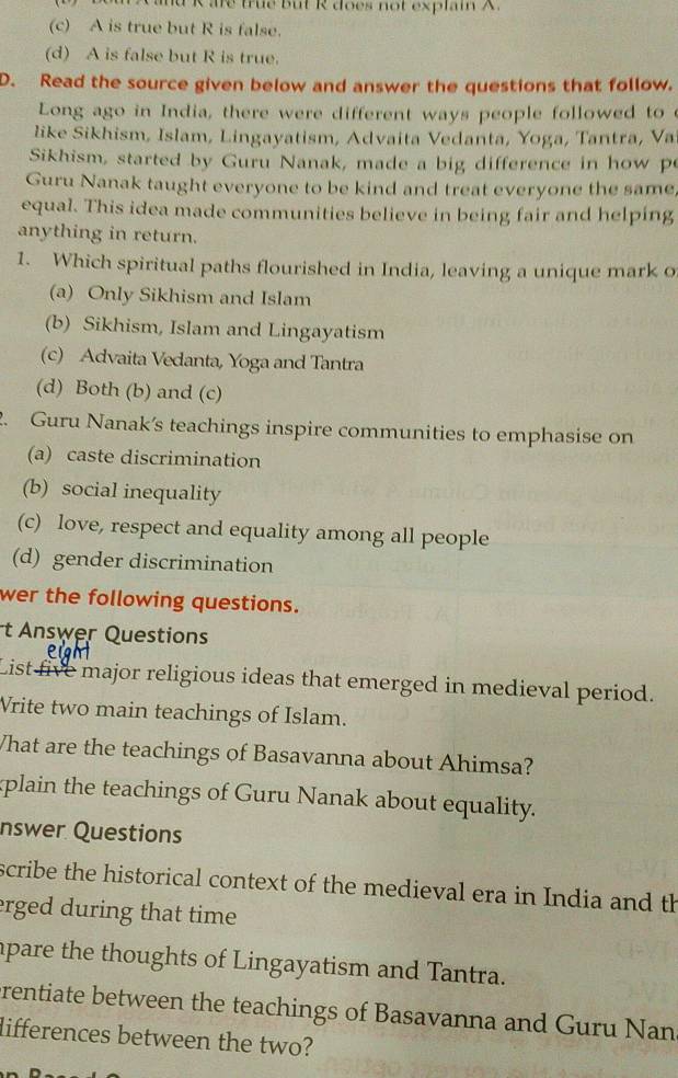 D Read the source given below and answer the | StudyX