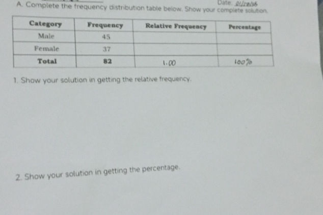 A Complete the frequency distribution table | StudyX