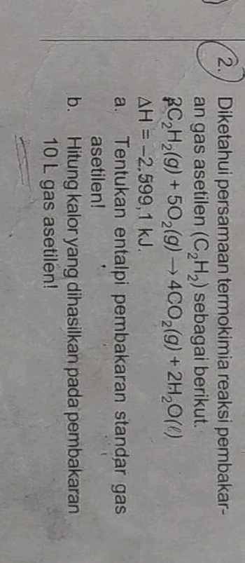 2 Diketahui persamaan termokimia reaksi | StudyX