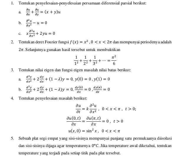 1 Tentukan penyelesaian-penyelesaian | StudyX