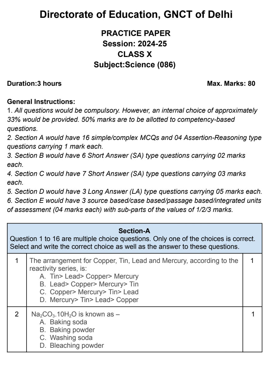 Directorate of Education GNCT of Delhi | StudyX