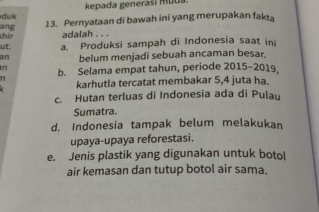 13 Pernyataan di bawah ini yang merupakan | StudyX