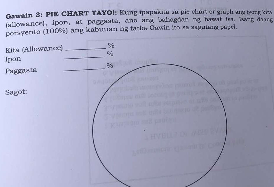 Gawain 3 PIE CHART TAYO Kung ipapakita sa | StudyX