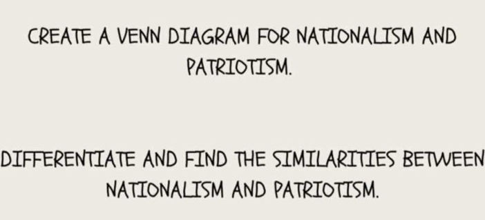 CREATE A VENN DIAGRAM FOR NATIONALISM AND | StudyX