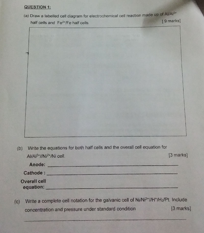 (a) Draw a labelled cell diagram for | StudyX