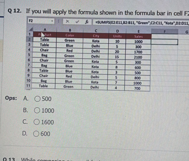 Q12 If you will apply the formula shown in | StudyX
