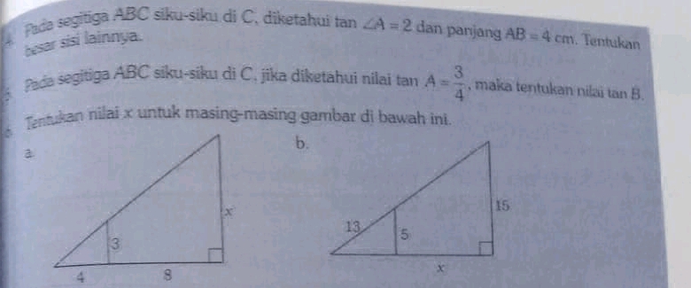 Tentukan nilai x untuk masing-masing gambar | StudyX