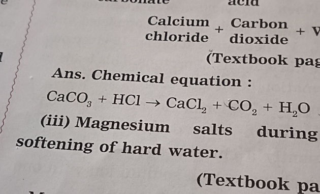 Ans Chemical equation CaCO3 + HCl CaCl2 + | StudyX
