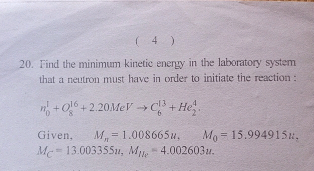 20 Find the minimum kinetic energy in the | StudyX