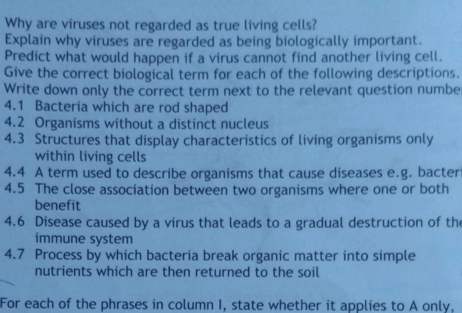 Why are viruses not regarded as true living | StudyX