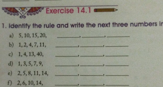 Exercise 141 1 Identify the rule and write | StudyX