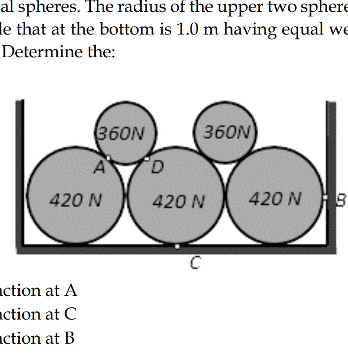 al spheres The radius of the upper two | StudyX