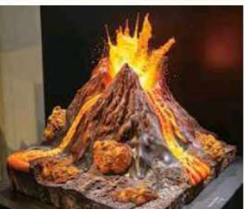The image shows a model of a volcano | StudyX