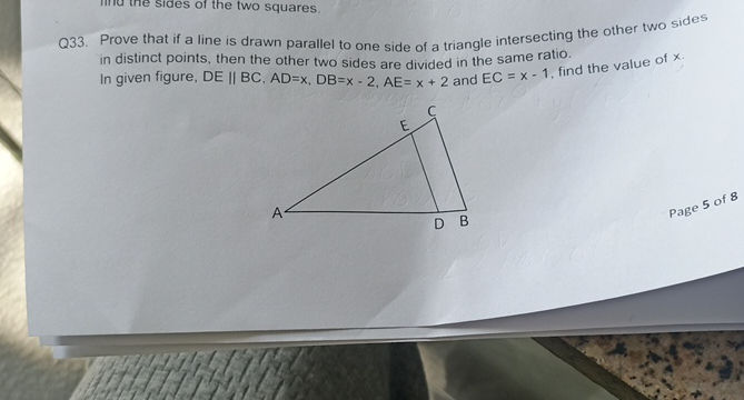 Q33 Prove that if a line is drawn parallel | StudyX